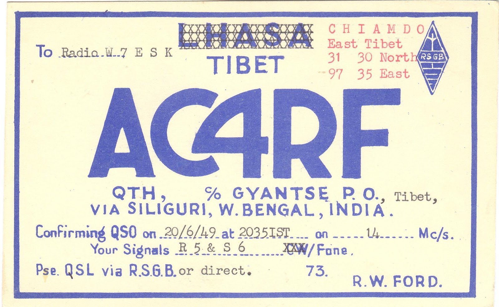 VU2OGO: QSL Cards