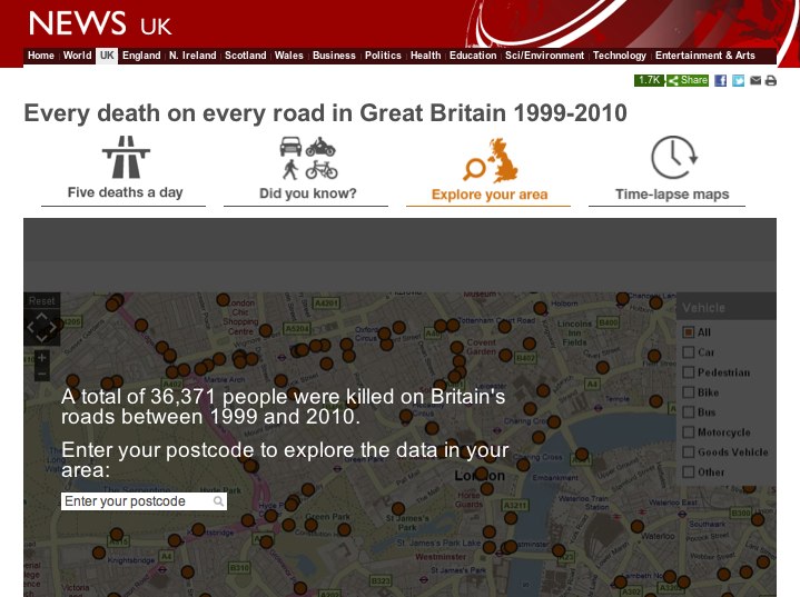 Road deaths map...