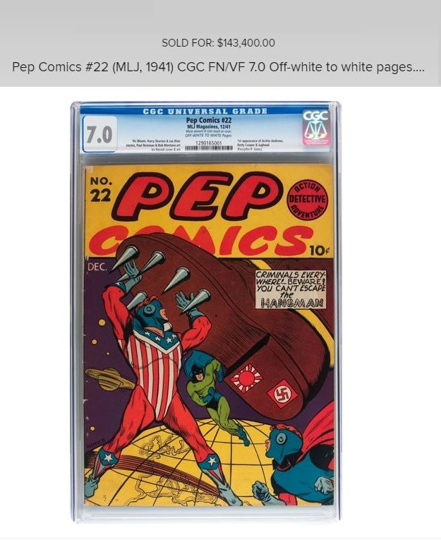 Graded Key Comics: Pep Comics #22