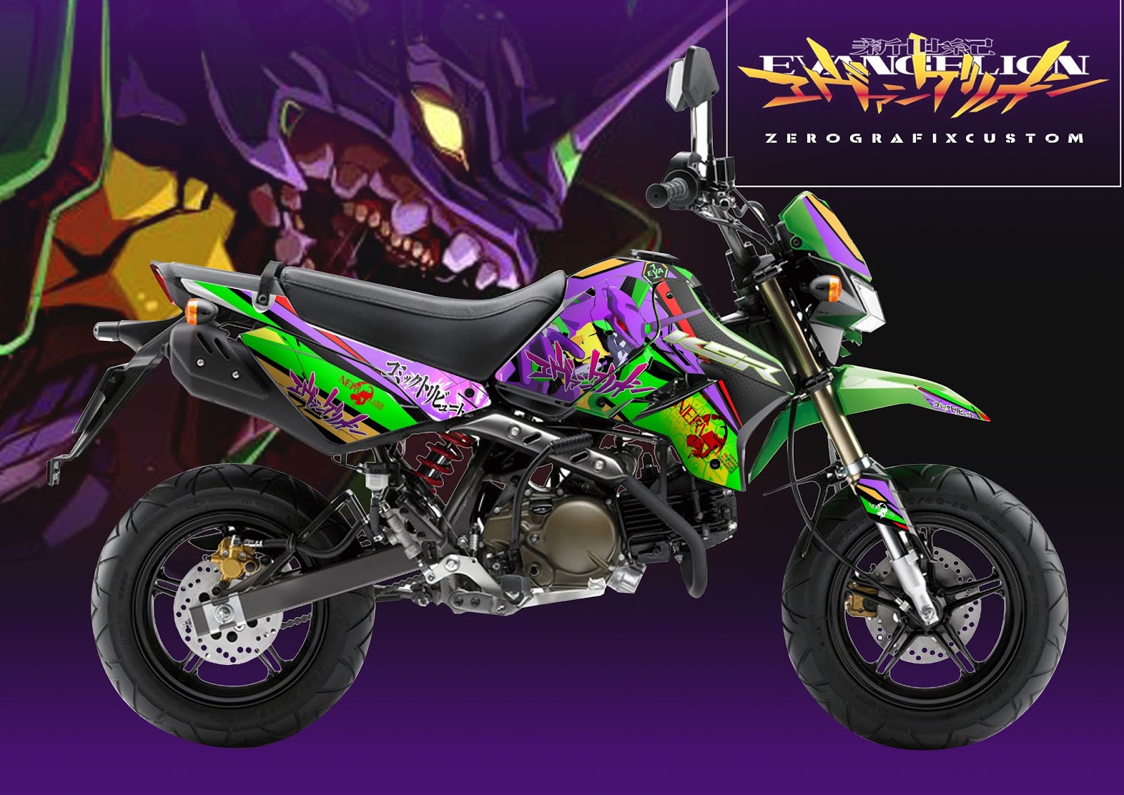 Decal Stickers Kawasaki KSR Evangalion edition