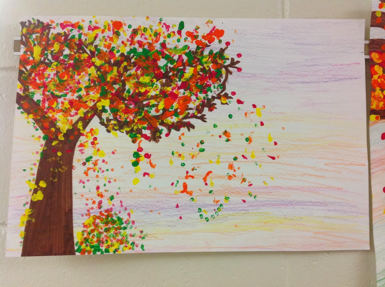 The Artsy Fartsy Art Room: 6th Grade Fall "Pointillism" Trees