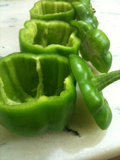 My Passion For Cooking: Baked Capsicum Stuffed With Mince Fried Rice