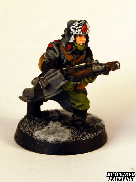 Black/Red painting studio: Advancing Valhallan Ice Warrior