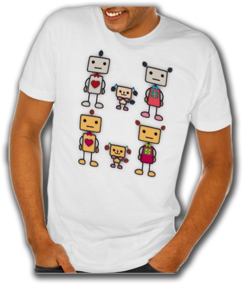 bztees2go: Sold! Robot Boy, Robot Girl, Robot Dog Tee Shirt