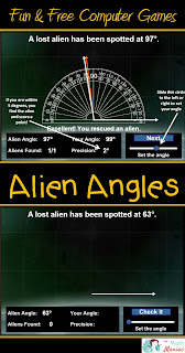 The Elementary Math Maniac: Fun and Free Math Computer Games: Alien Angles