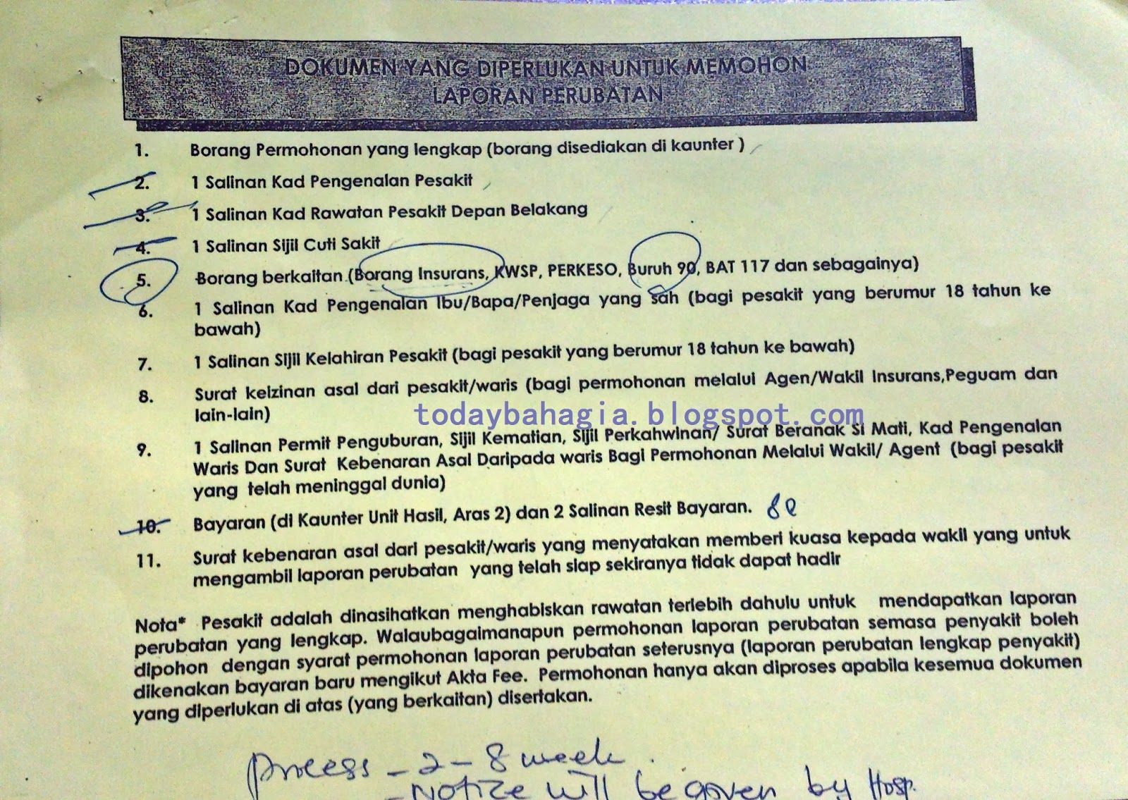 Today BAHAGIA: Macamana nak dapatkan medical report kat Hospital Sungai ...