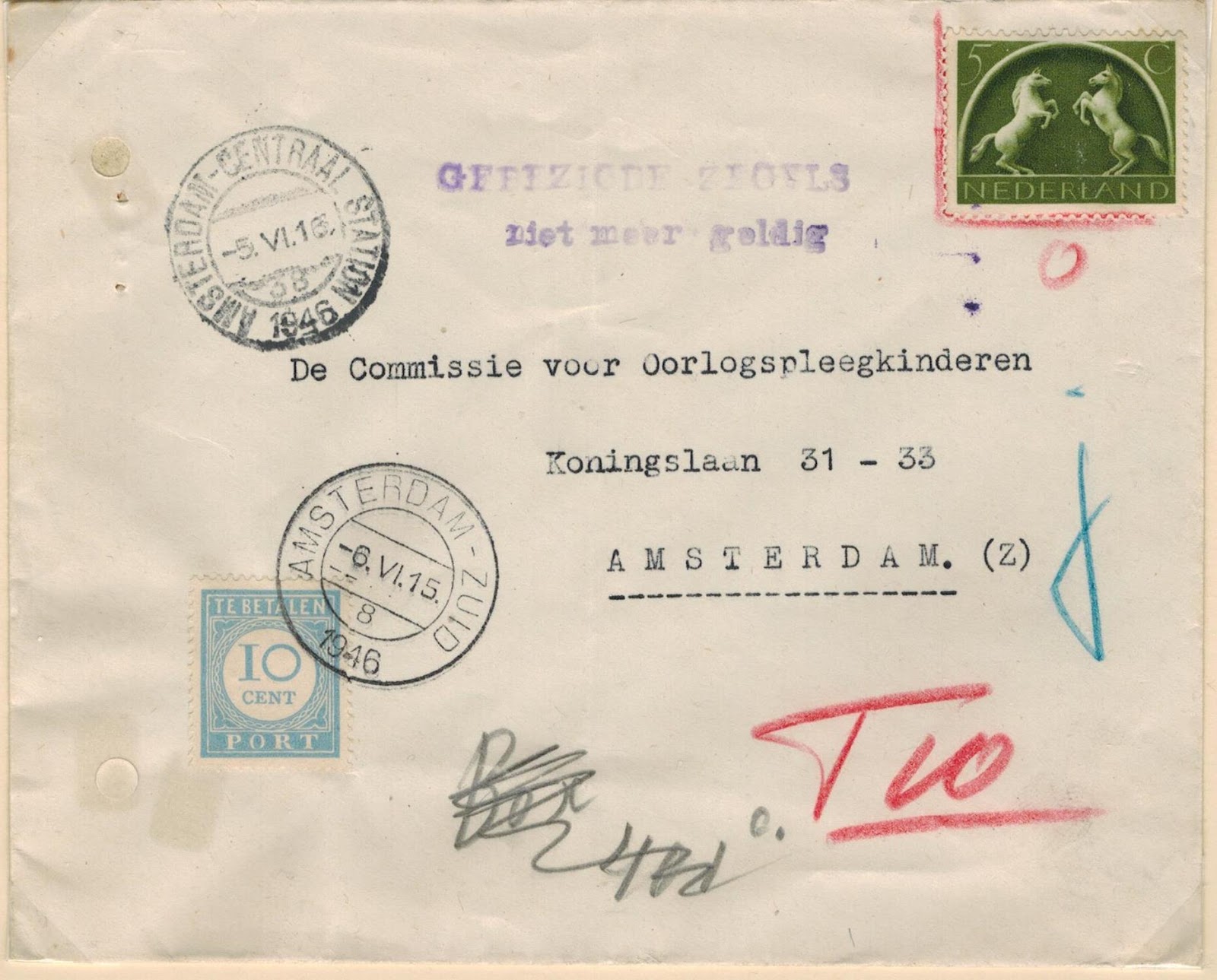 Netherlands Postal History: Domestic Postage Due Mail : 1925 - 1946