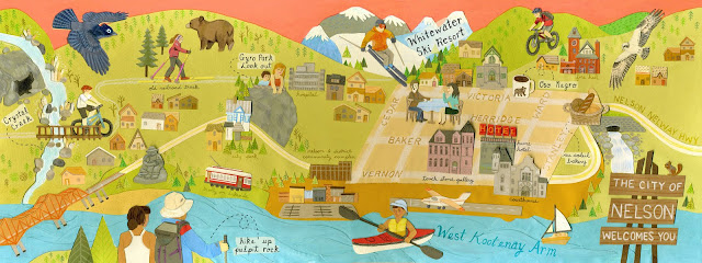 Jessica Rae Gordon: Illustrated Map of Nelson, BC