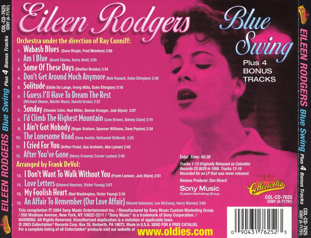 'round to midnight ...: EILEEN RODGERS - Blue Swing {Bonus Tracks ...
