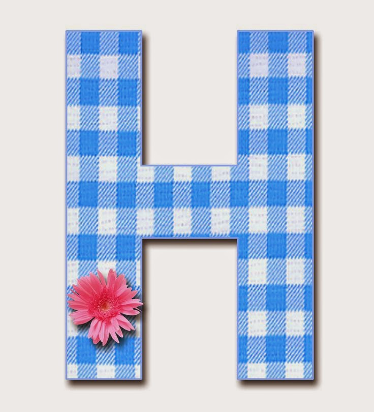 Abecedario a Cuadros Azules con Flores Rosadas. Blue Checkered Alphabet ...