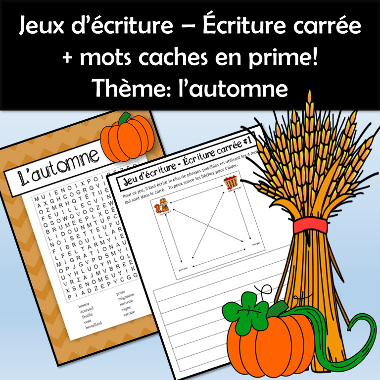la classe de caro.: Jeux d’écriture – Écriture carrée - Automne