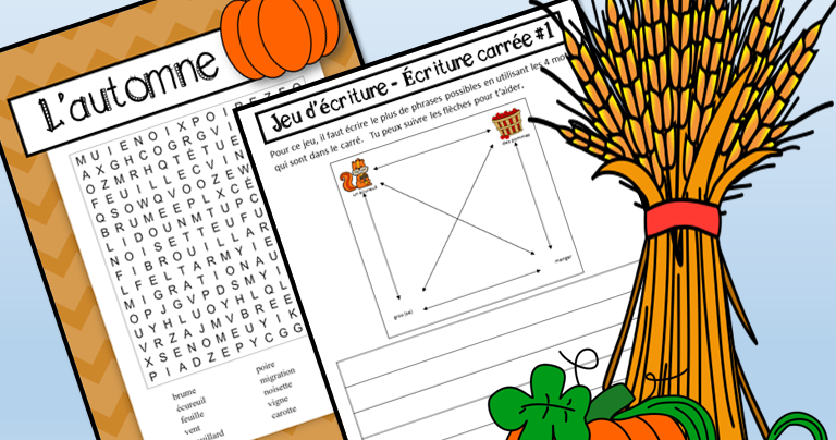 la classe de caro.: Jeux d’écriture – Écriture carrée - Automne