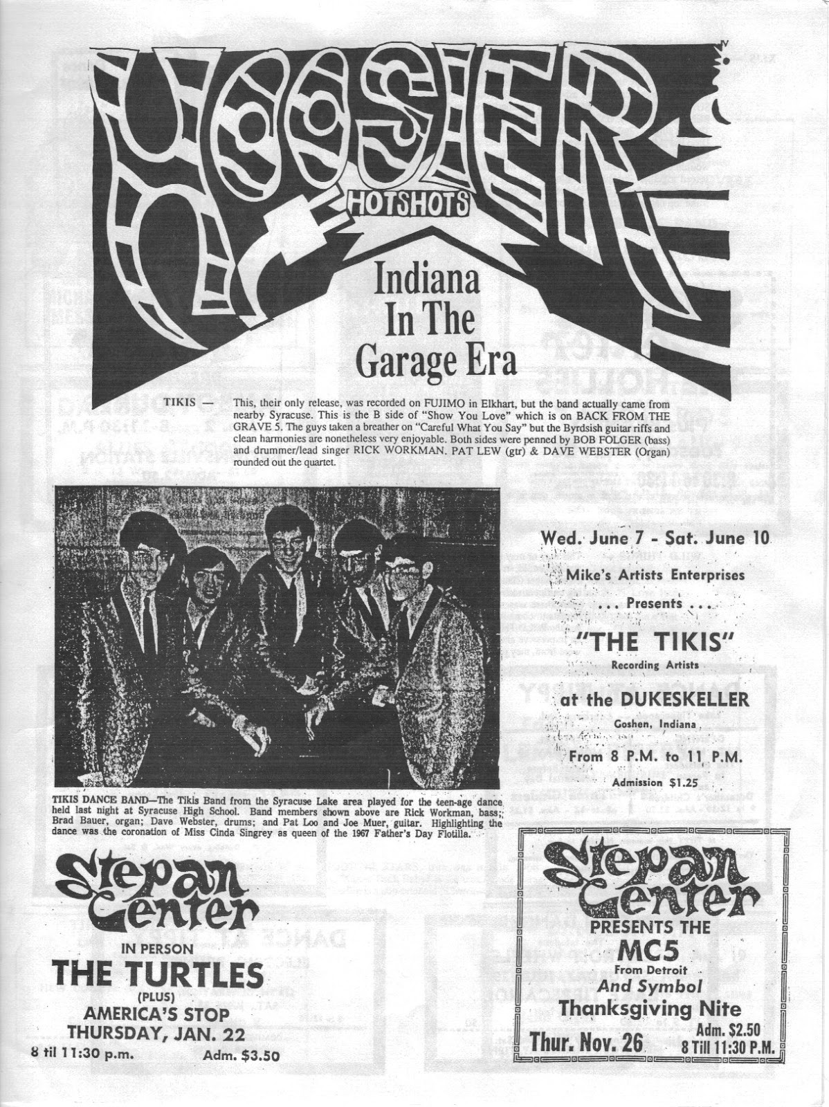 60's indiana band szene: Hoosier Hotshots - a look back at the legend