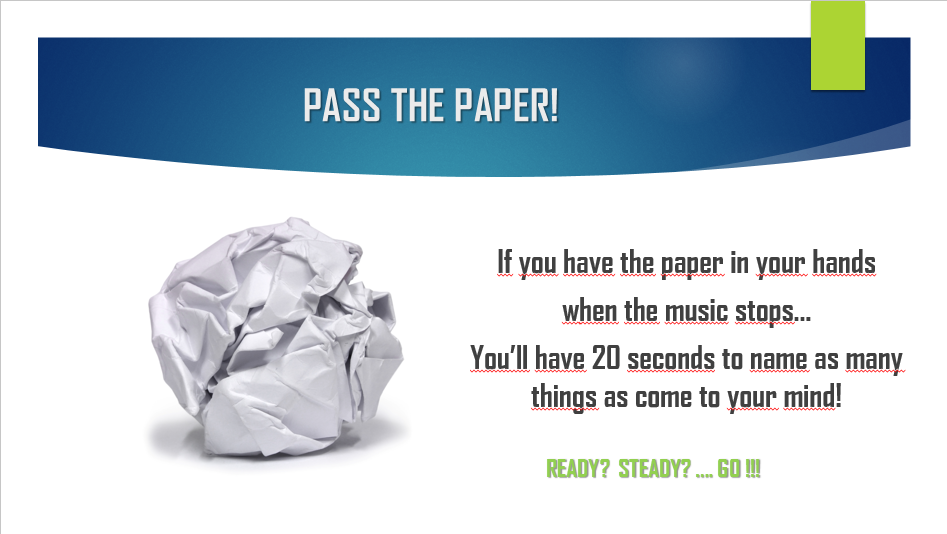 ICTing: Task 8: Pass the paper PowerPoint