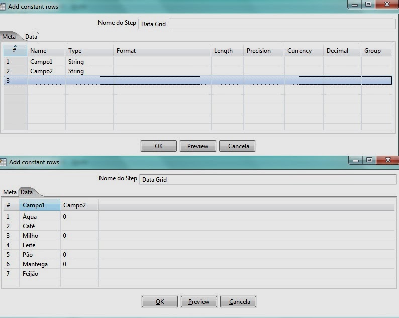 Kettle Dicas: DE PARA de dados