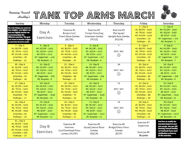 Running Toward Healthy: Tank Top Arms March Challenge