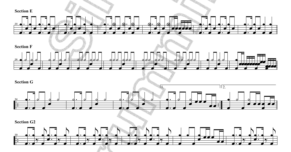 鼓手森 - Simply Drumming: Foo Fighters - Run drum sheet