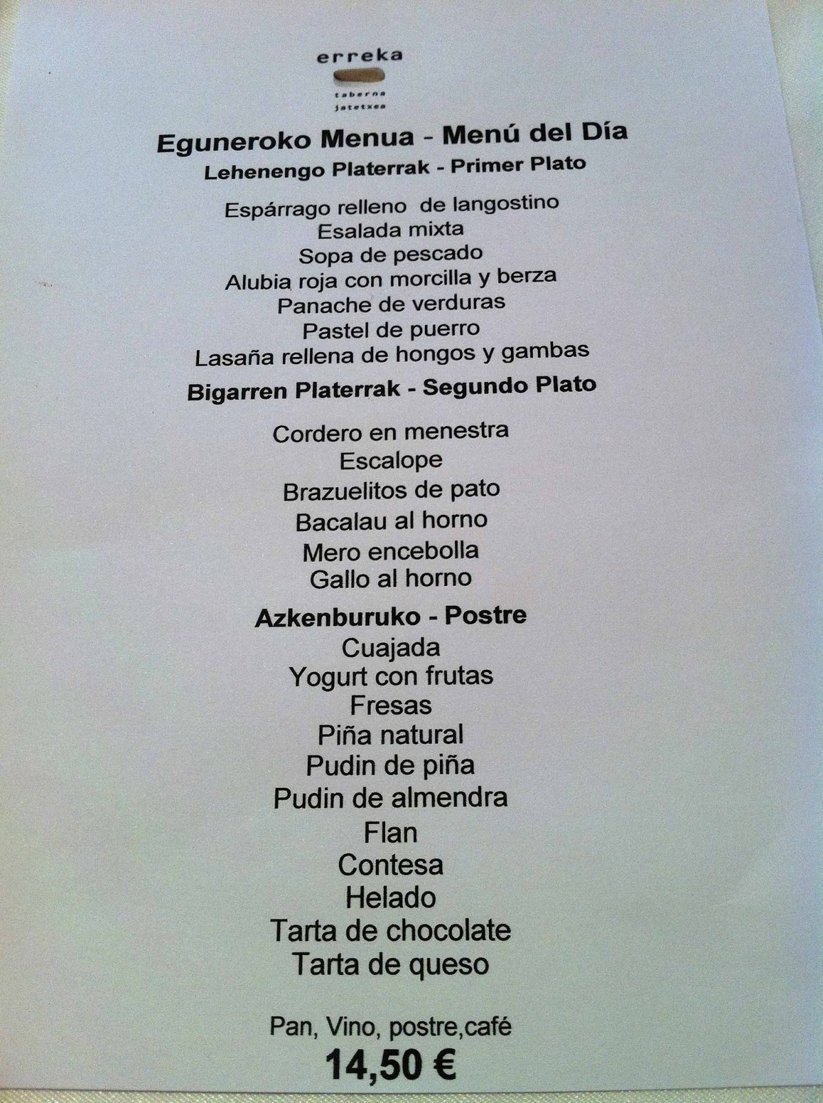 Nuestras escapadas familiares (NUEF): Restaurante Erreka (Mondragón ...