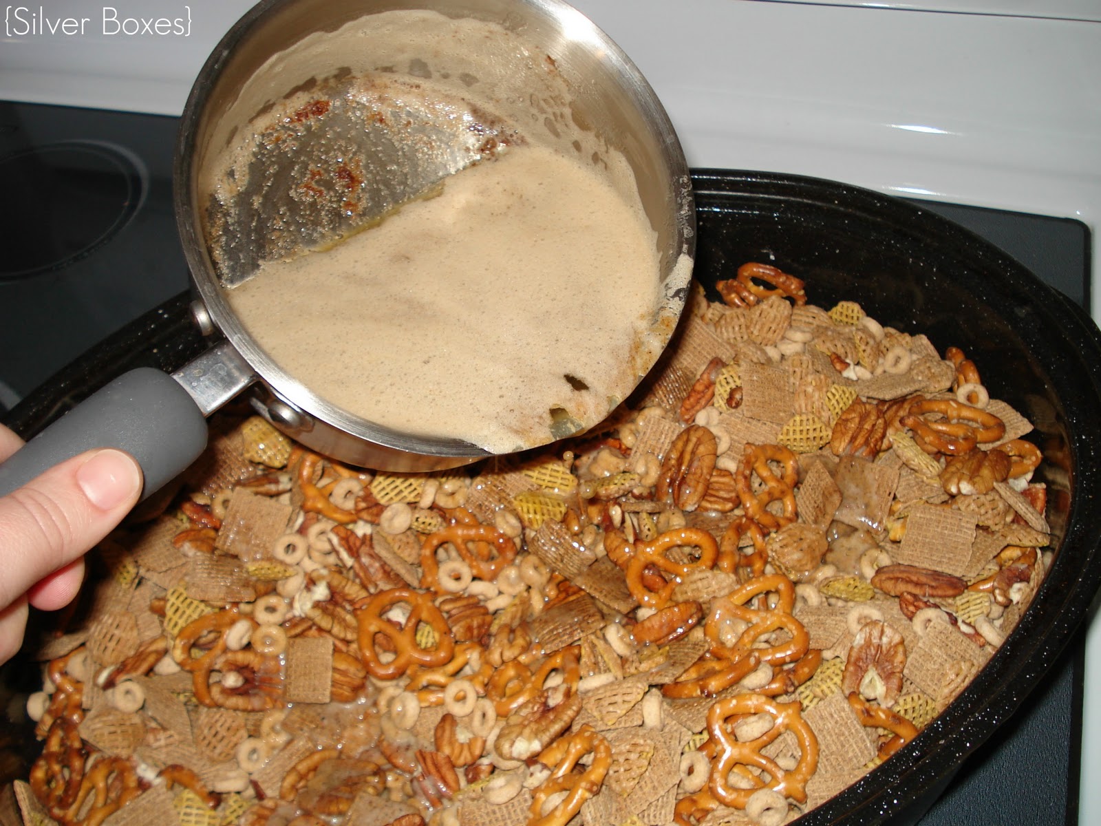 Silver Boxes: Cajun-Spiced Party Mix