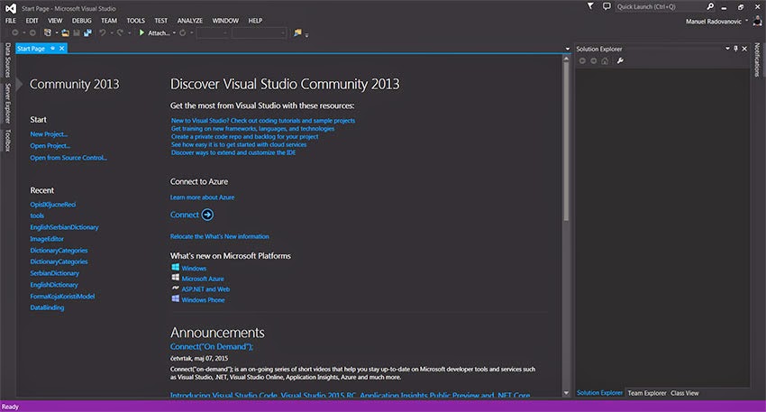 MANUEL RADOVANOVIĆ : Šta je Microsoft Visual Studio?