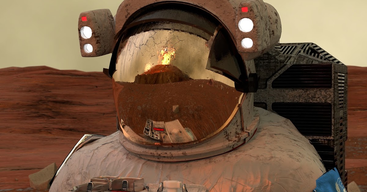 Olympus Mons erupting | human Mars