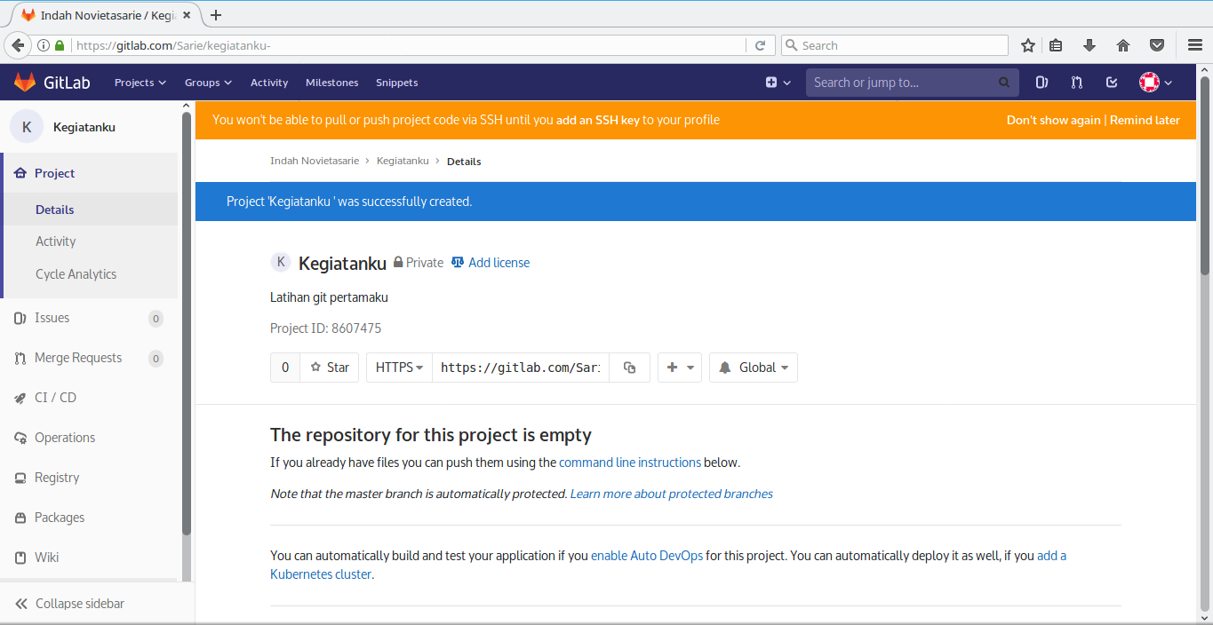 Novietasarie blog: [Tutorial] Pengertian GitLab Dan Tutorial Cara Membuat Project GitLab Dengan ...