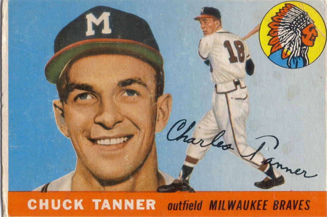 foul bunt: 1955 Topps #161 - Chuck Tanner