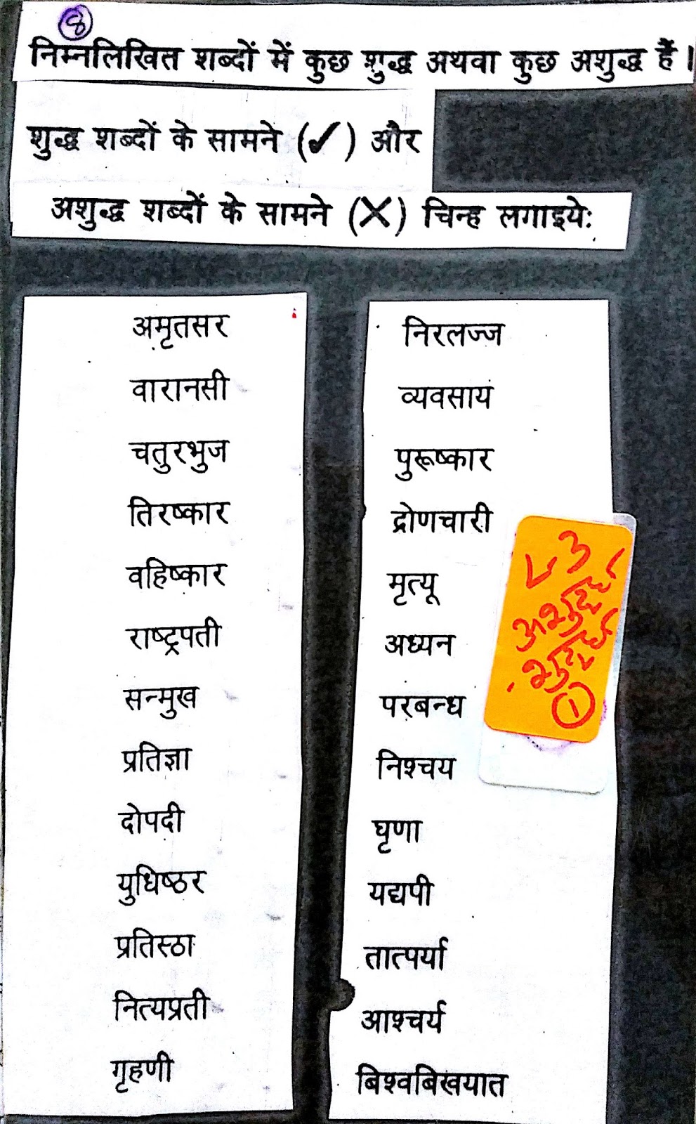 Hindi Grammar Work Sheet Collection for Classes 5,6, 7 & 8: Correct the ...