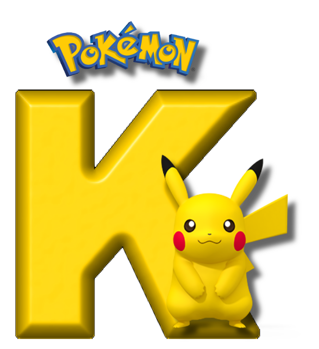 Abecedario de Pikachu de Pokémon. Pikachu Alphabet. | Pokemon letters ...