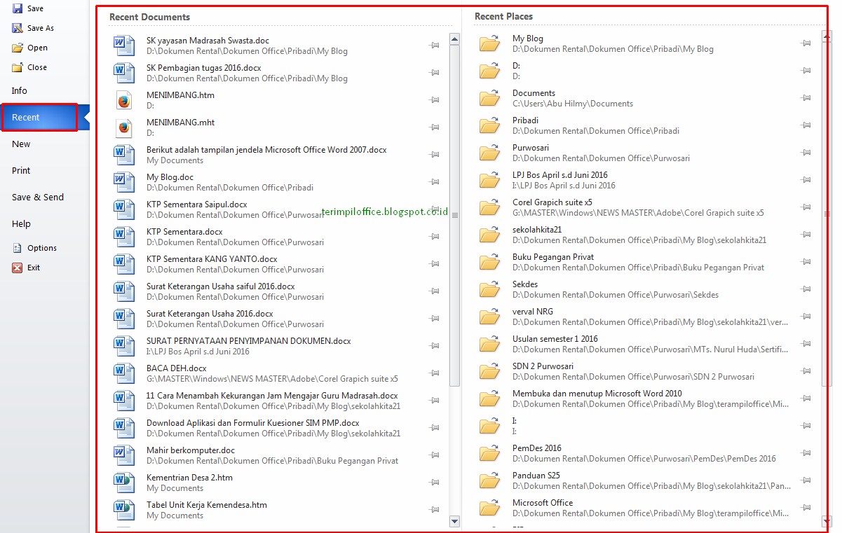 Kupas Menu File Microsoft Word 2010 Terbaru - Terampil Office