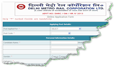 DMRC Recruitment 2013 (JE, SSA, Maintainer) Notification, Form ...
