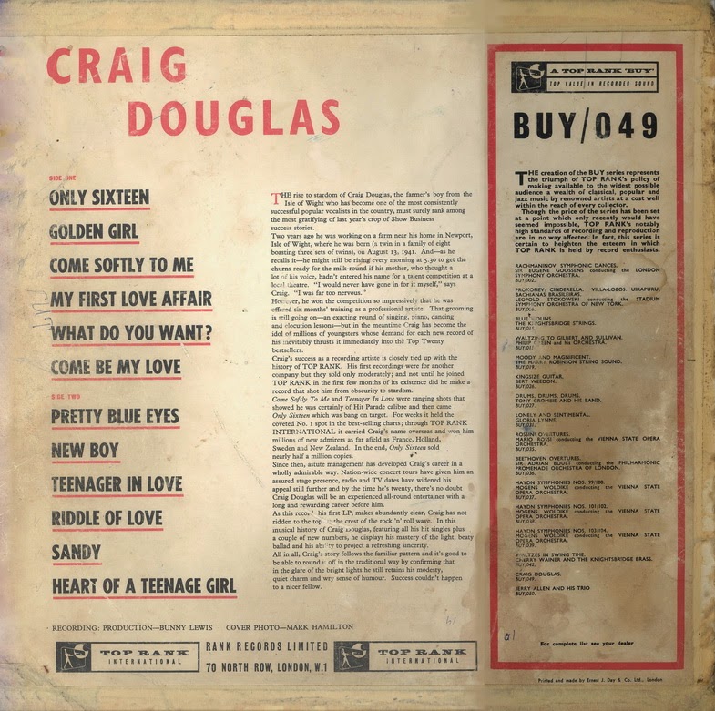 ENTRE MUSICA: CRAIG DOUGLAS - Craig Douglas (1960)
