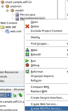 Practical experience on Oracle products: JDeveloper 12c: Create RESTful Service from Java Class