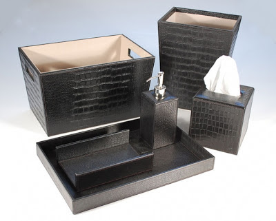 Real Leather Bathroom Sets & Furnishings - Mike & Ally Verona | Sheet Envy