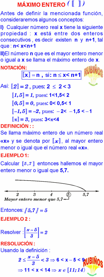 MAXIMO ENTERO EJEMPLOS Y EJERCICIOS RESUELTOS PDF