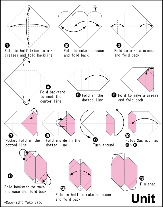 Origami A Cherry Blossoms - Easy Origami instructions For Kids