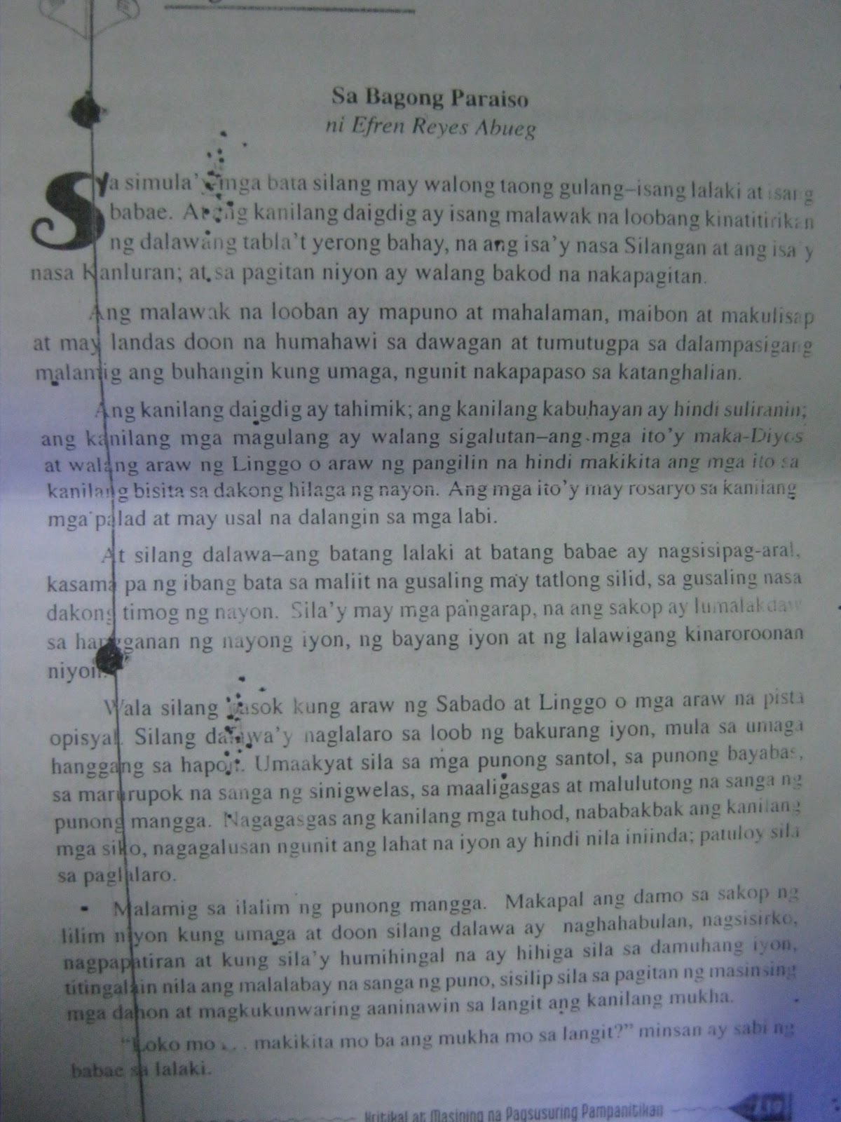 *Blog sa FILIPINO III* : Sa Bagong Paraiso