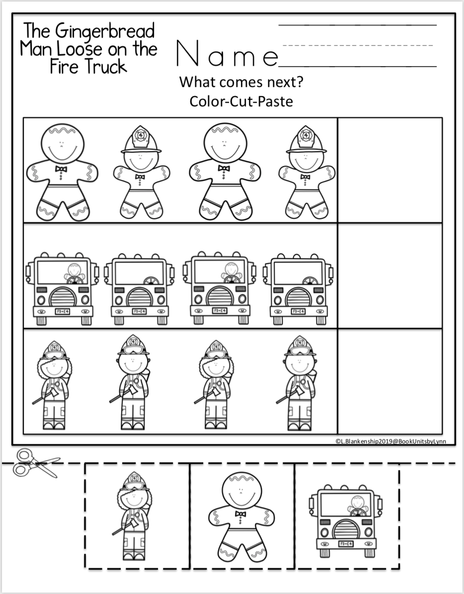 THE GINGERBREAD MAN LOOSE ON THE FIRE TRUCK ~ Book Units by Lynn