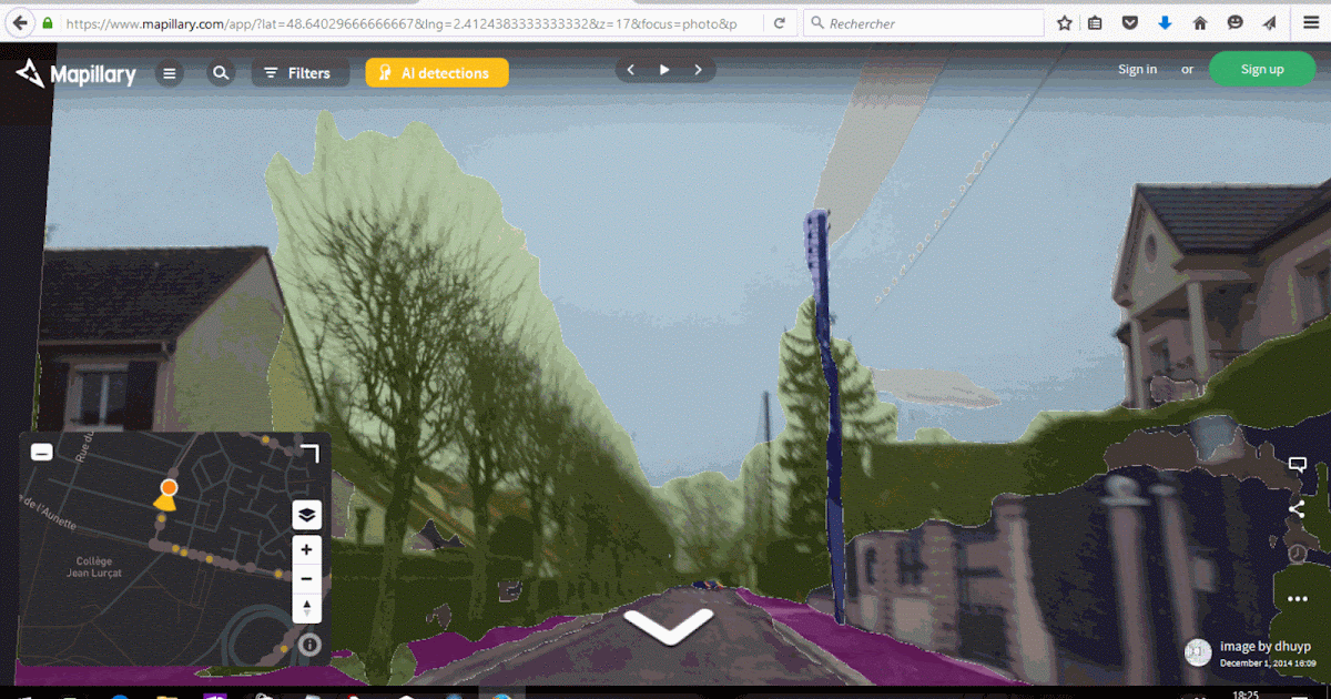 Veille Géomatique et Smartgrid: AI detections – Mapillary
