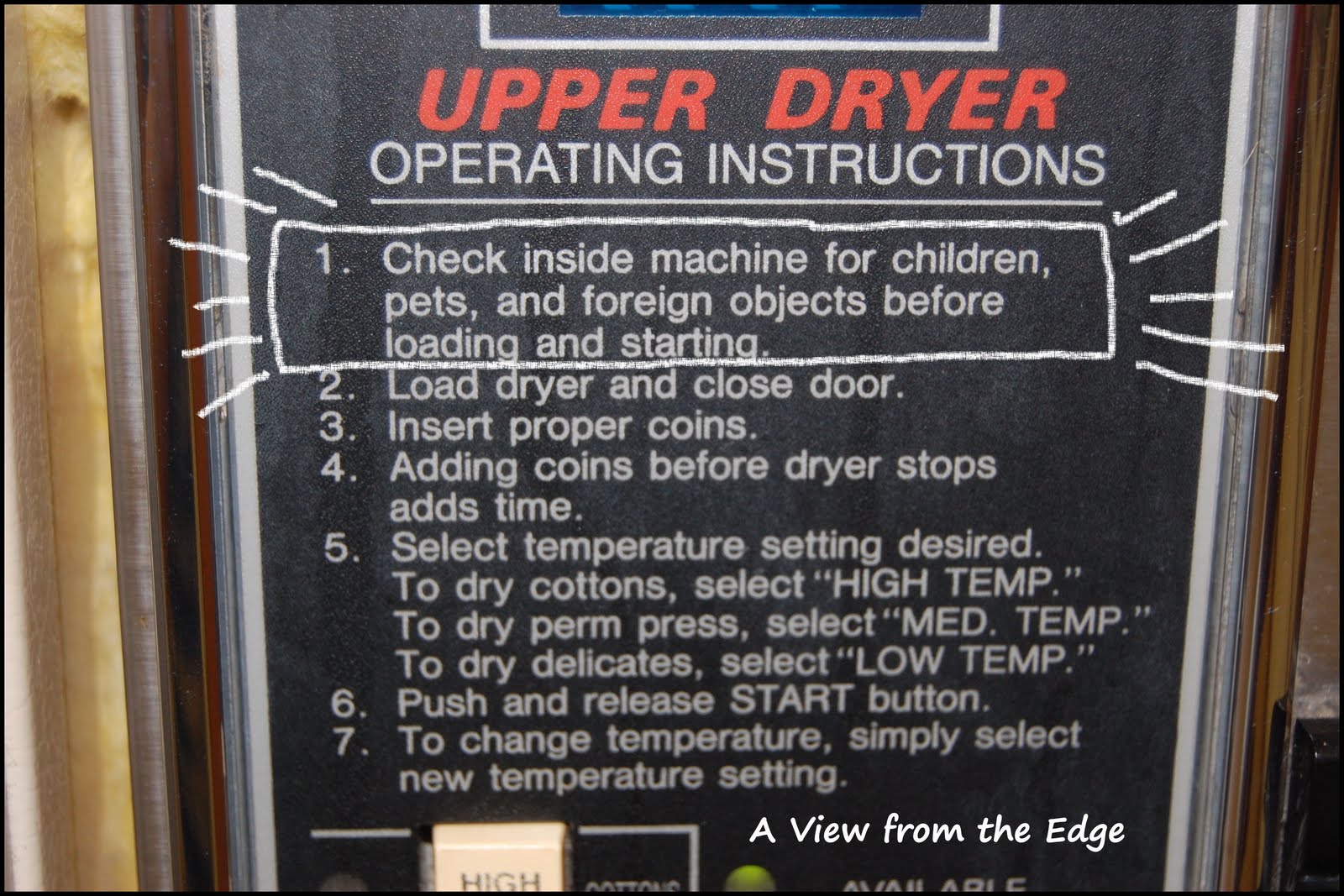 A View from the Edge: Signs - Operating Instructions