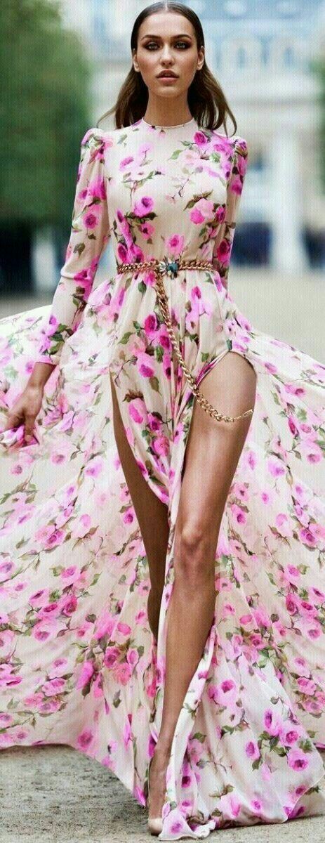 Fαshiση Gαlαxy 98 ☯ Full Sleeve Floral Printed Maxi Dress