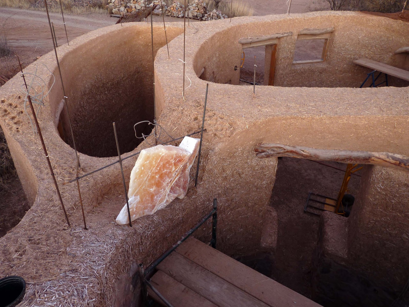 Cob Studio Construction - Arivaca, Arizona: Large Calcite Slab Placed ...