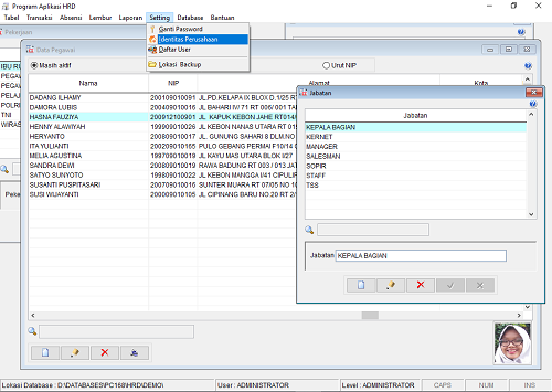 Software Pengolahan Data: Aplikasi HRD + Payroll