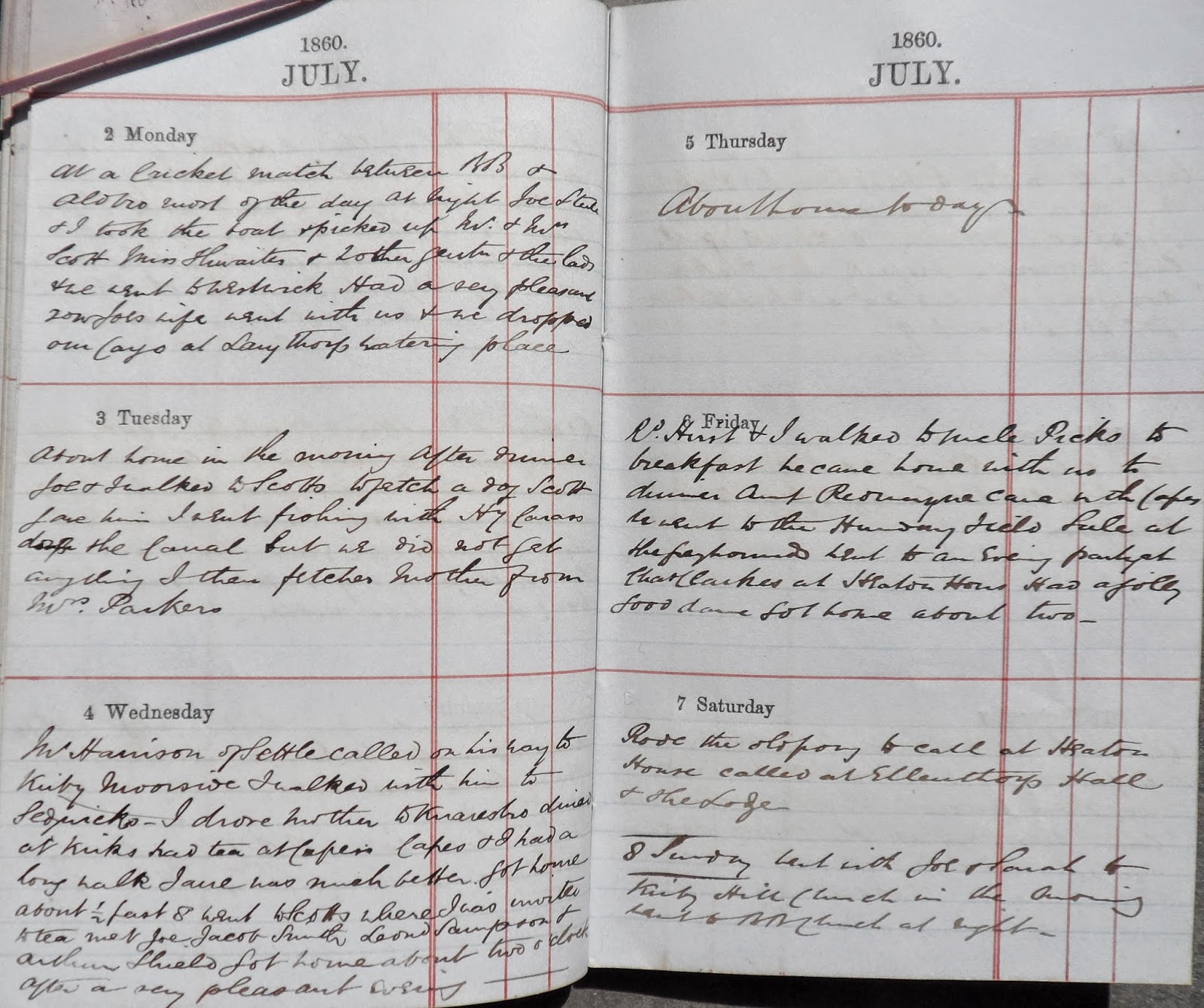 North Yorkshire History: John Richard Stubbs' diary for 1860