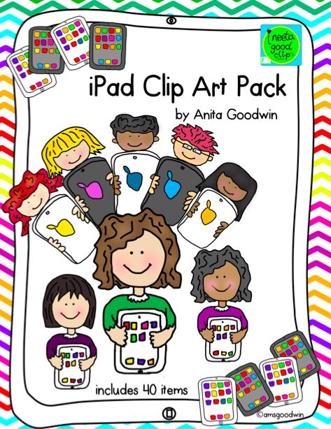 Going 1:1-New Ipad Cute Kids Clip Art Set | Goodwinnovate