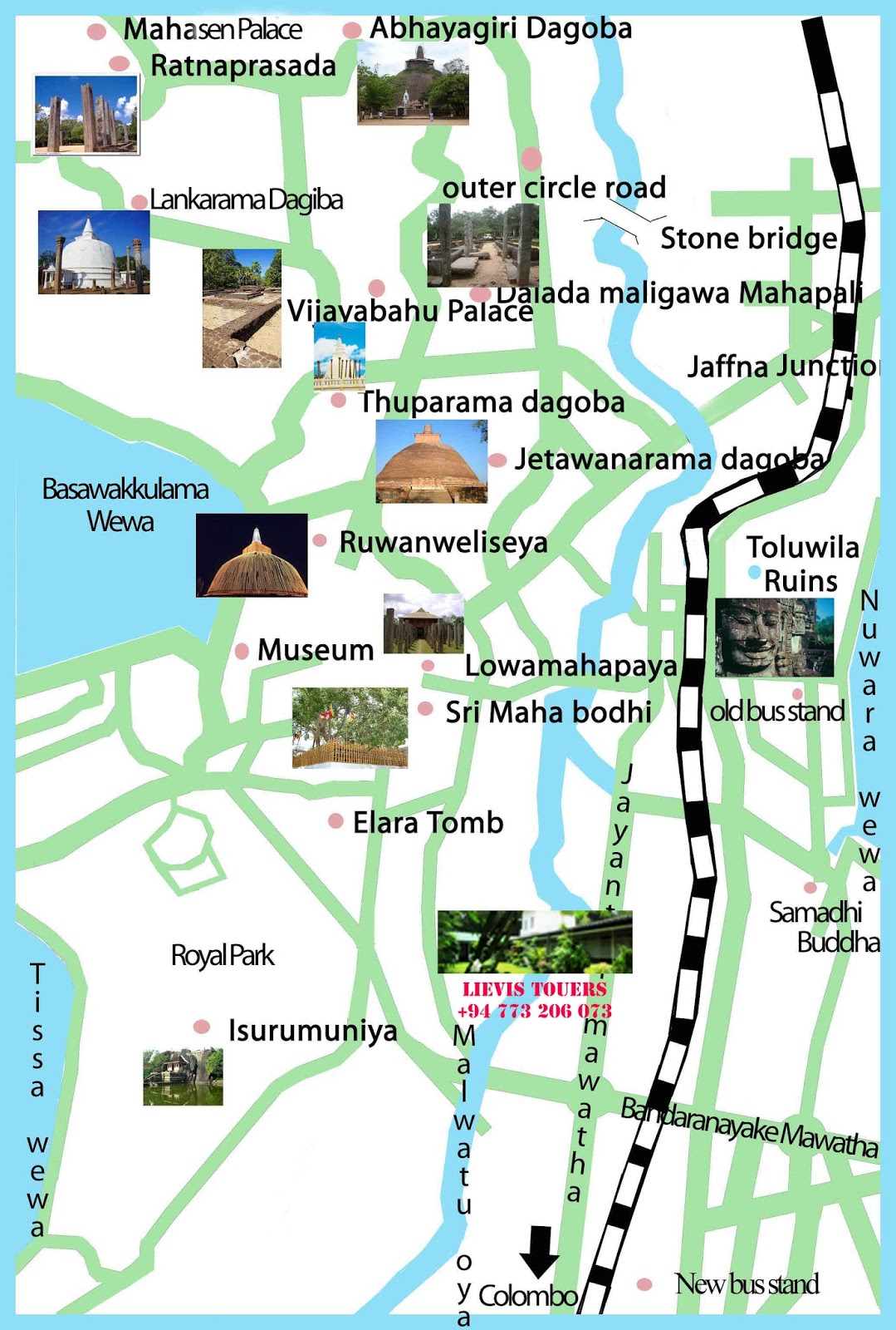 ඓතිහාසික අනුරපුරය: anuradhapura map