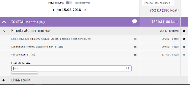 Fineli ruokapäiväkirja - Kutsu vapauteen