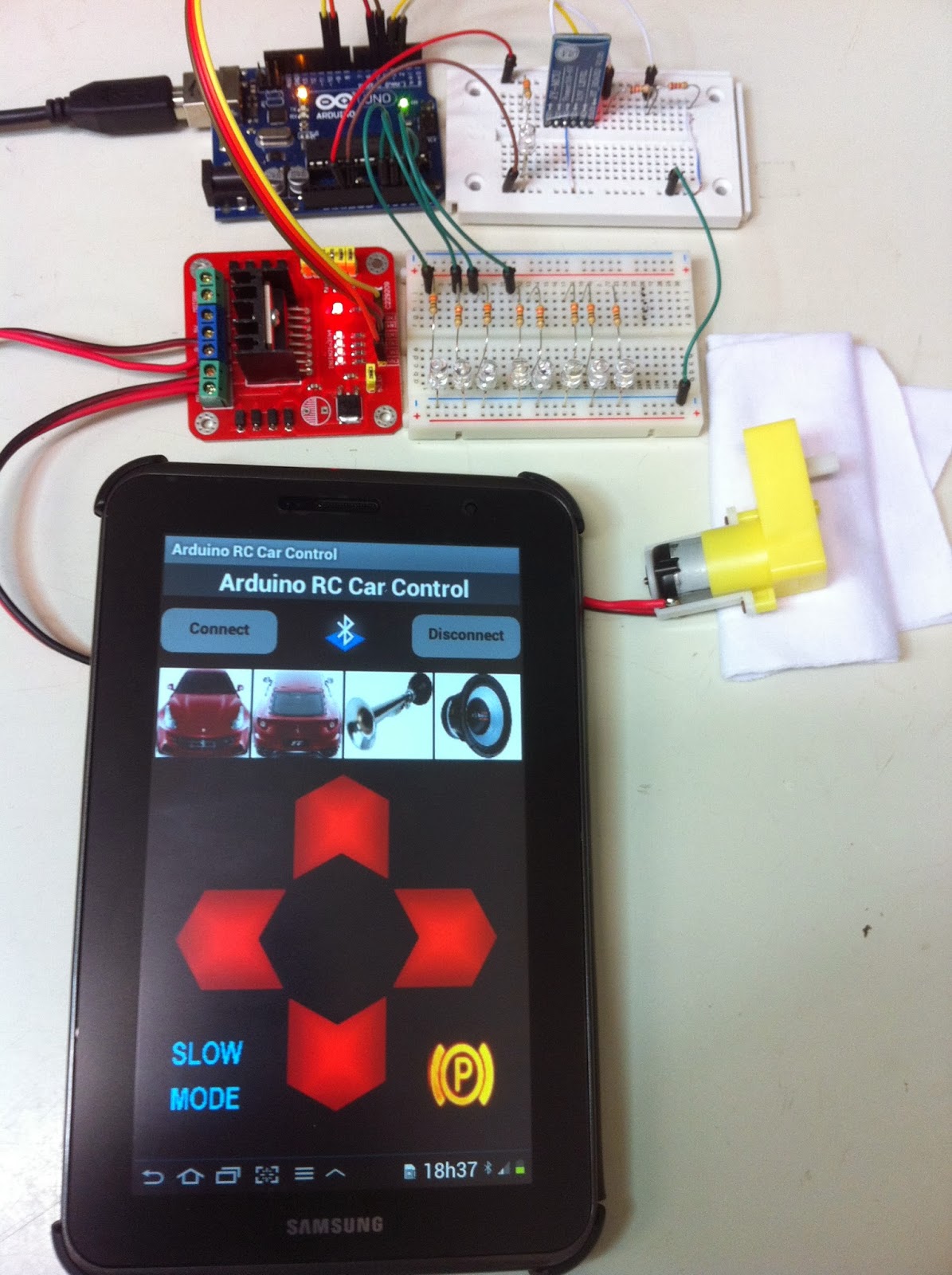 Arduino Android WI-FI Bluetooth: Arduino RC Car Control