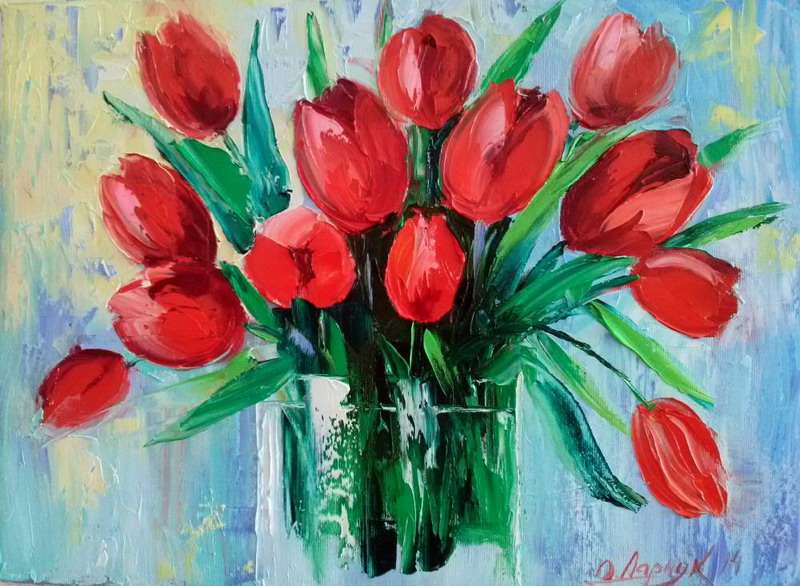 El arte es su máxima expresión : Cuadros de Flores Grandes Tulipanes ...