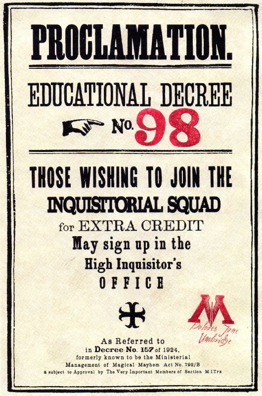 Collection et Créations Harry Potter: Modèles à Imprimer - Proclamations